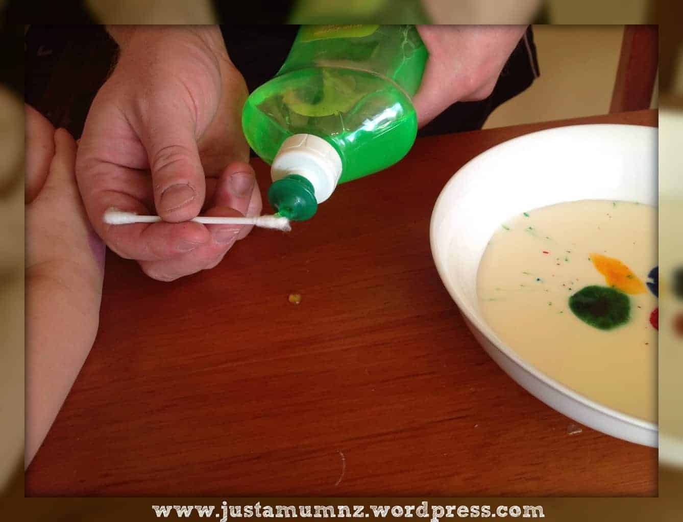 Magical Coloured Milk - Sciencey Fun - Just a Mum's Kitchen