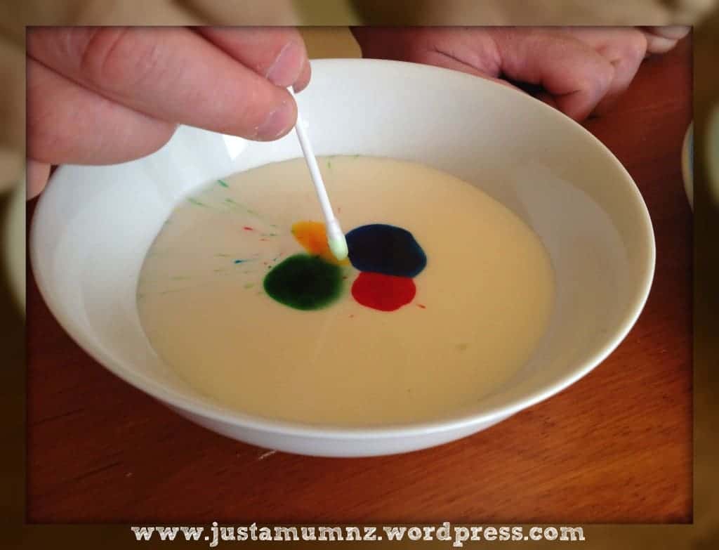 Magical Coloured Milk - Sciencey Fun - Just a Mum's Kitchen