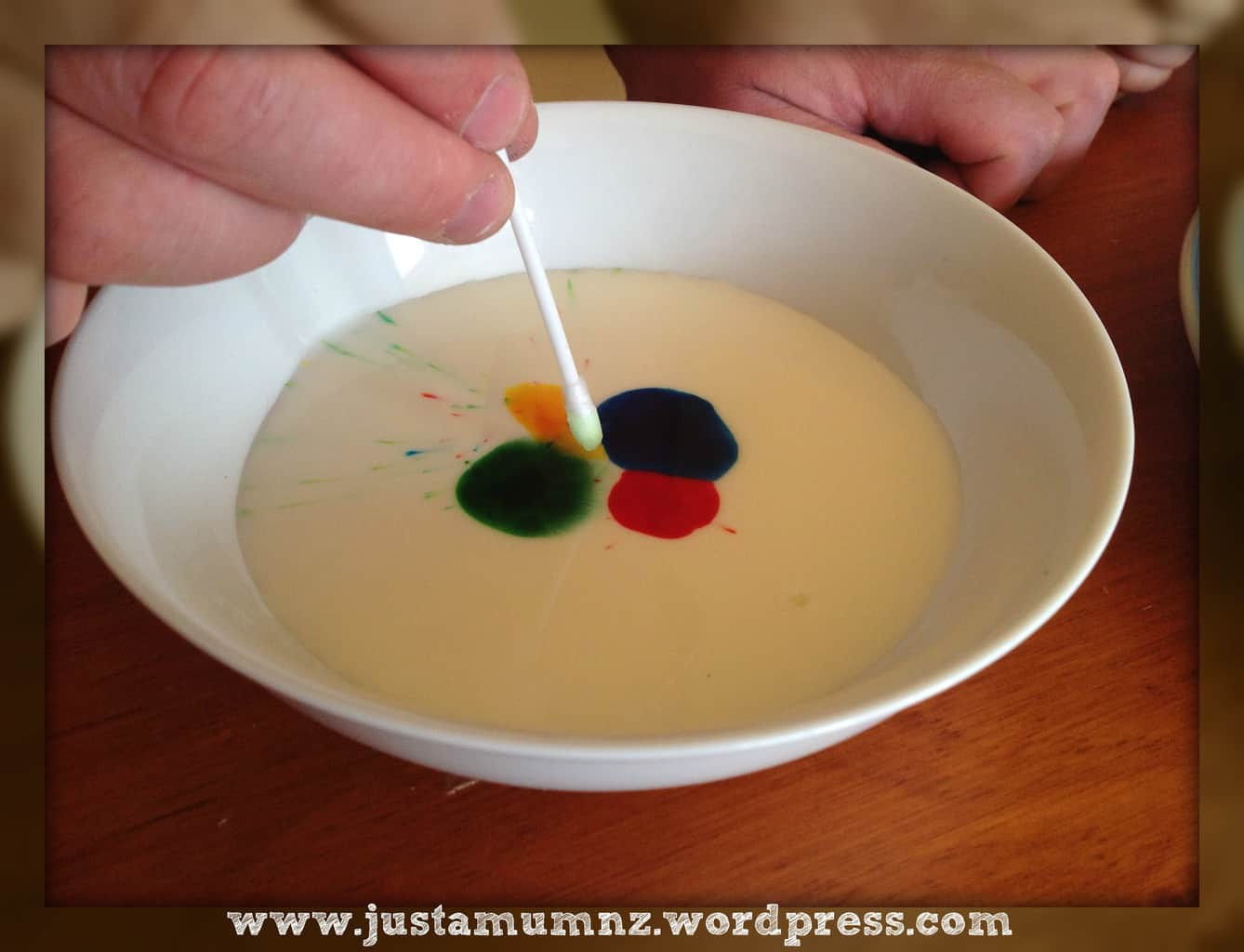 Magical Coloured Milk - Sciencey Fun - Just a Mum's Kitchen