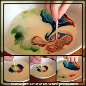 Magical Coloured Milk - Sciencey Fun - Just a Mum's Kitchen