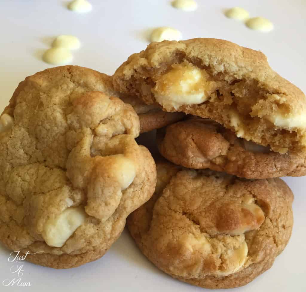 White Chocolate & Macadamia Cookies - Just a Mum's Kitchen