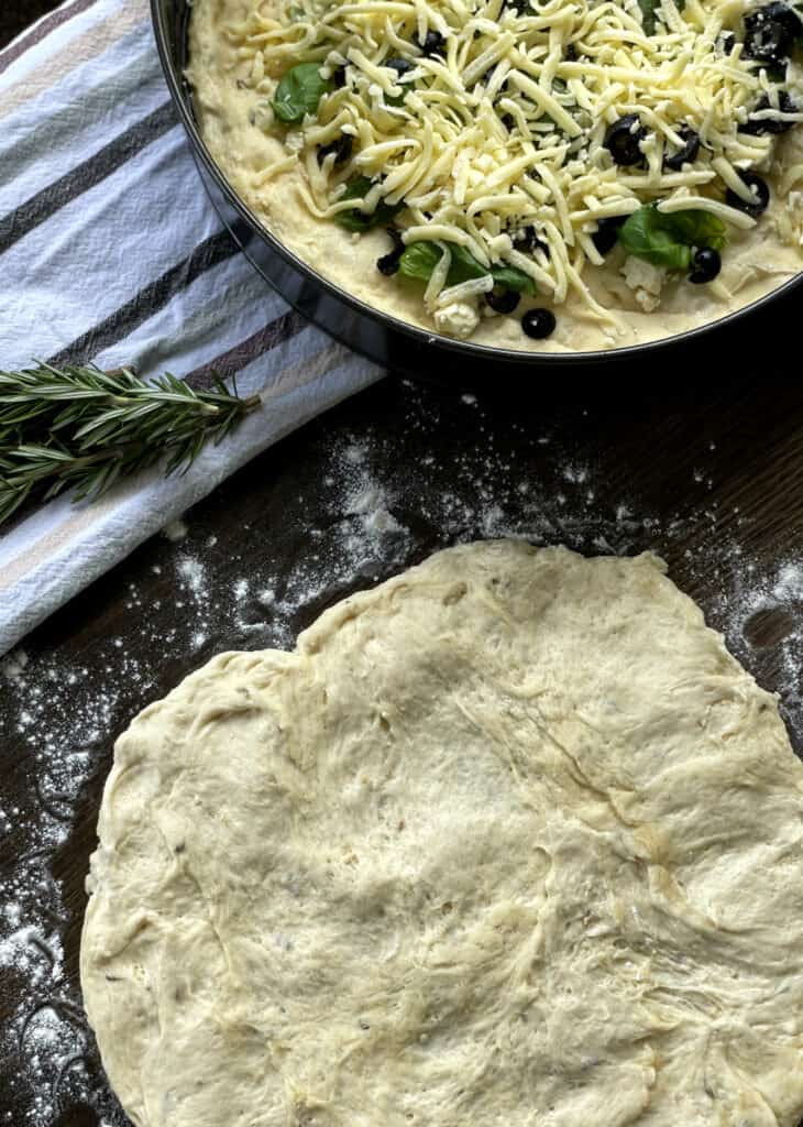 Stuffed Focaccia Bread - With Feta, Basil, Olives & Mozzarella - Just a ...