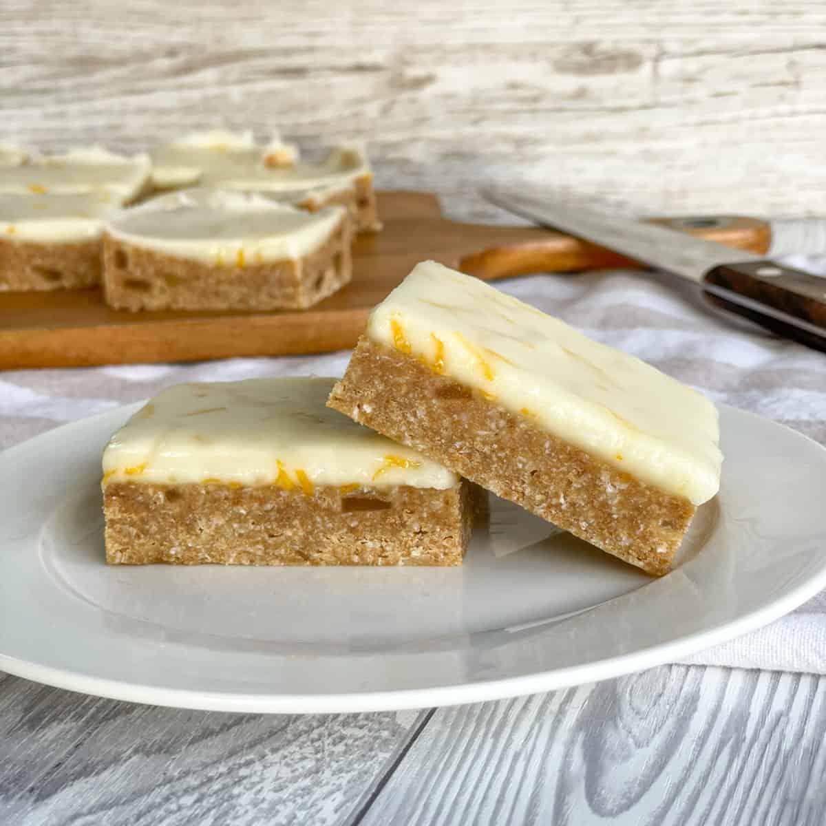 No Bake Lemon and Ginger Slice Recipe - With Crystallised Ginger - Just a Mum's Kitchen