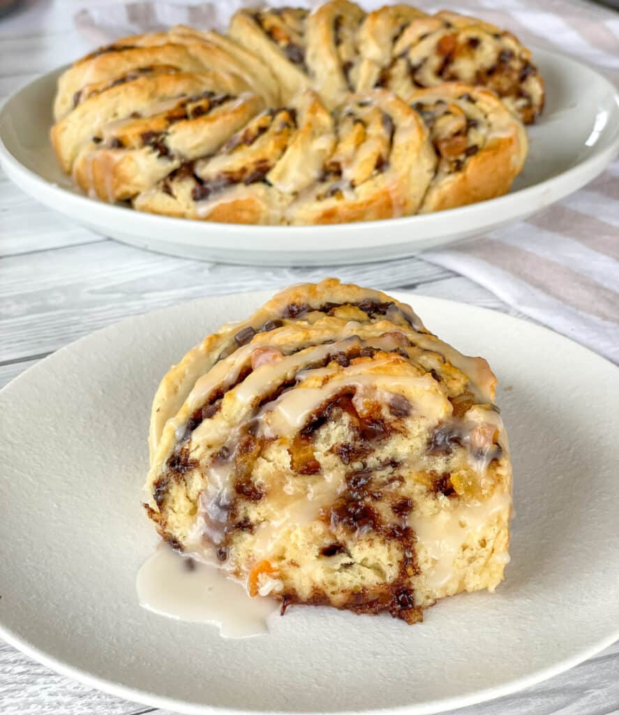 Apricot and Chocolate Scrolls - with a Vanilla Glaze - Just a Mum's Kitchen