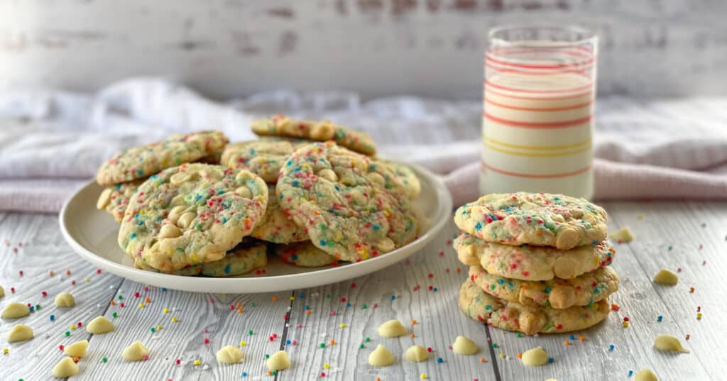 Cake Mix Vanilla, White Chocolate and Sprinkle Cookies - Just a Mum's ...