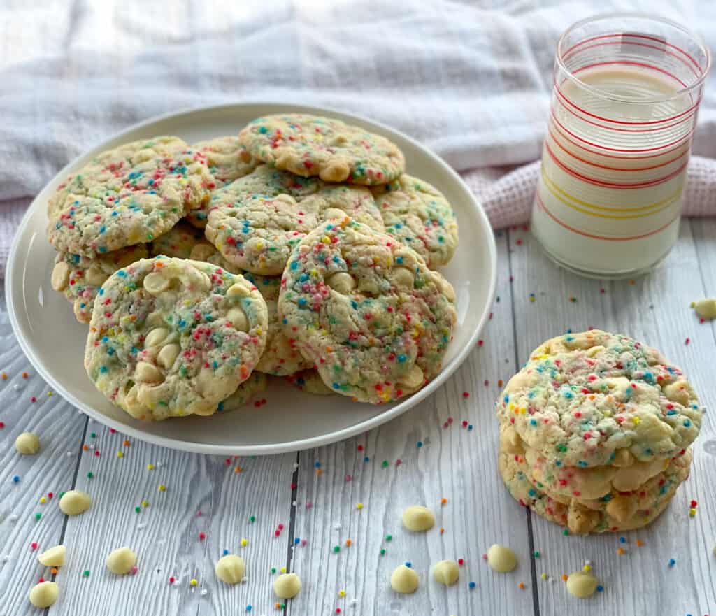 Cake Mix Vanilla, White Chocolate and Sprinkle Cookies | Just a Mum's ...