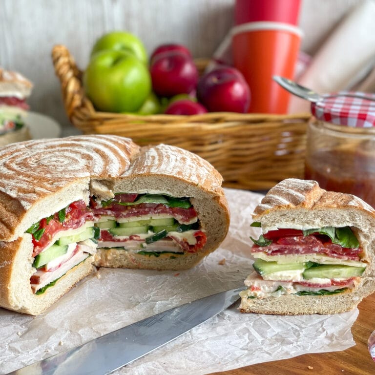 Layered Picnic Sandwich - Just a Mum's Kitchen