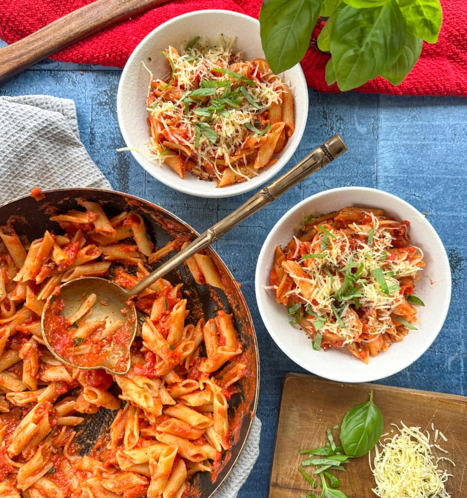 Tomato and Basil Penne Pasta - 15 Minute Meal! - Just a Mum's Kitchen